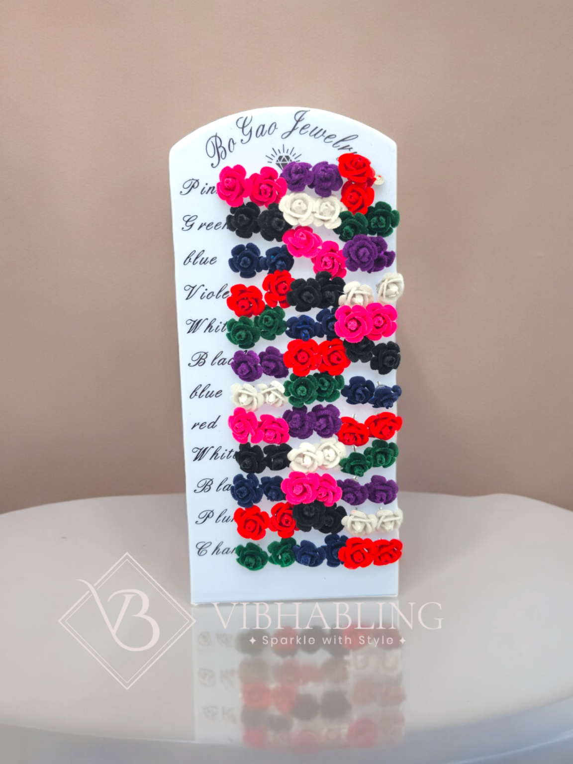 3Dz Rose Flower Shaped Small Studs - Vibhabling