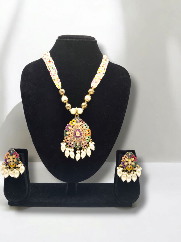 LONG PEARL NECKLACE MULTI COLOUR PAKISTANI NAME FAMOUSE SET SET ...